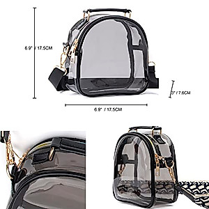 UEOE Clear Purse for Women, Crossbody Clear Bag Stadium Approved, See Through PVC Bag with 2 Shoulder Straps