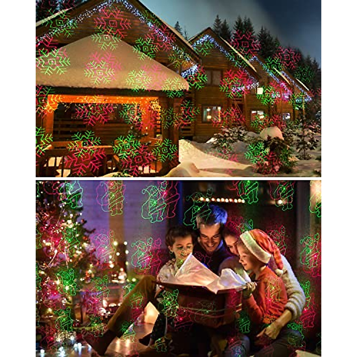 Poeland 18 Patterns Garden Lights Moving Laser Christmas Projector Halloween Decoration for Home and Garden