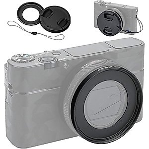 Dedicated Metal 52mm Thread Filter Adapter Lens Adapter for Sony RX100M5A RX100M5 RX100M4 RX100M3 RX100M2 RX100 Installing UV CPL ND Filter, Includes 52mm Snap-On Lens Cap & Cap Keeper String