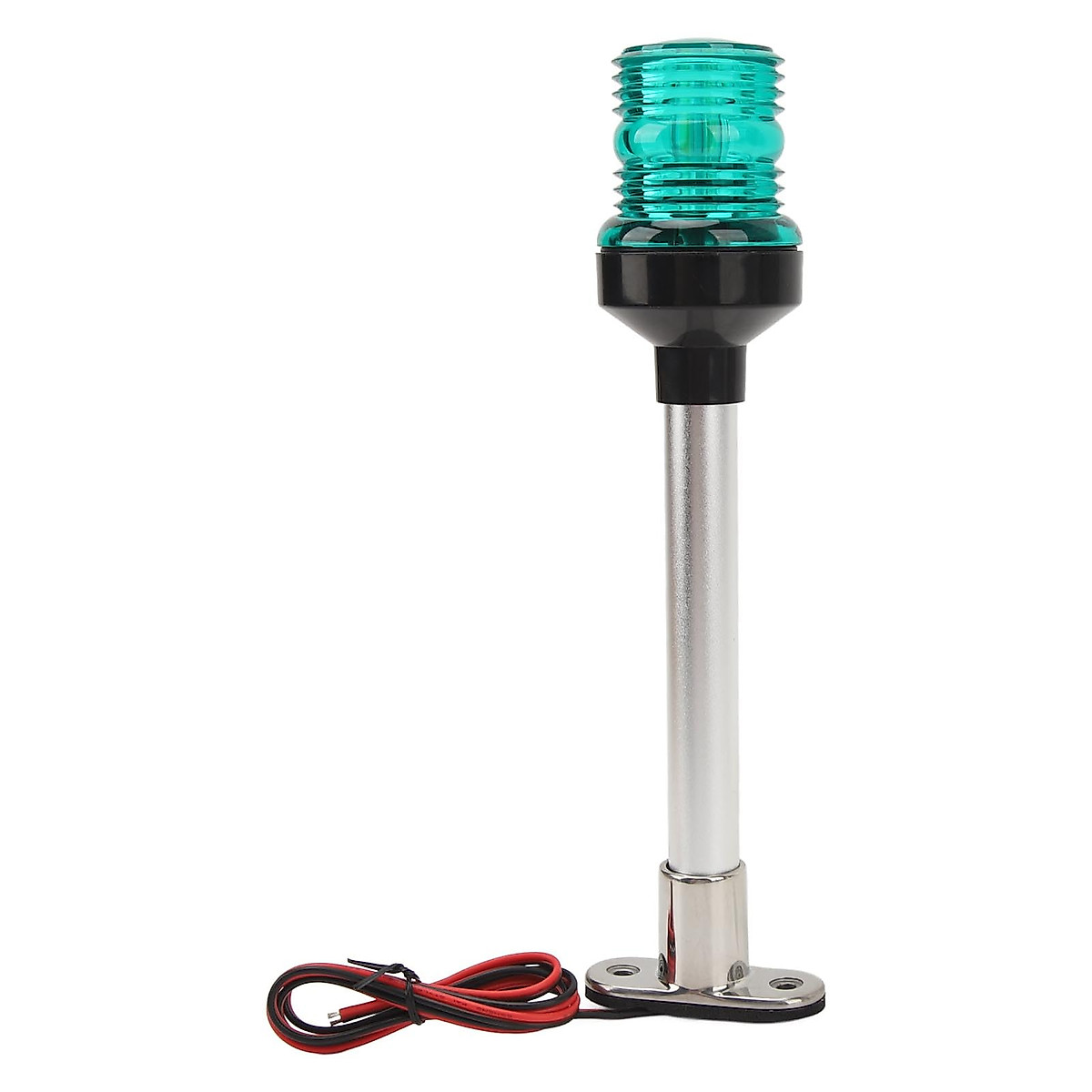 Airshi Boat Stern Light, Stainless Steel Base 33 LED Lamp Beads 10 Inches Height Aluminum Rod Bow Mast LED Anchor Navigation Lights for Fishing Boats (Green), LED Stern Light Boat Anchor Light