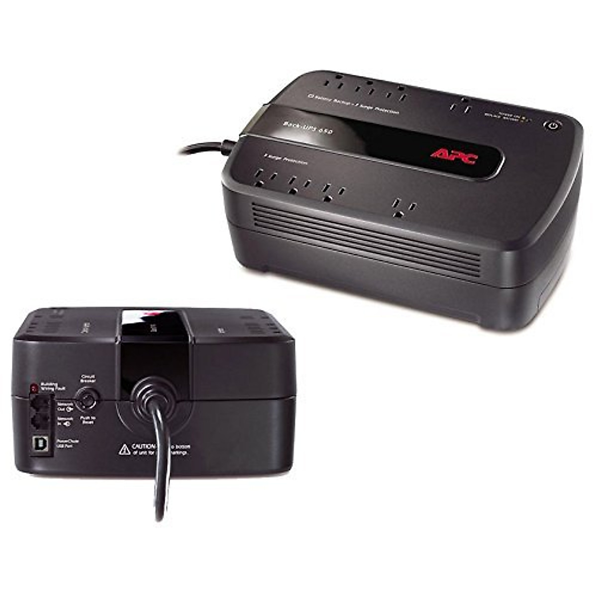 Back-UPS ES 650 Battery Backup System, 650VA, 8 Outlets, 365 J, Sold as 1 Each