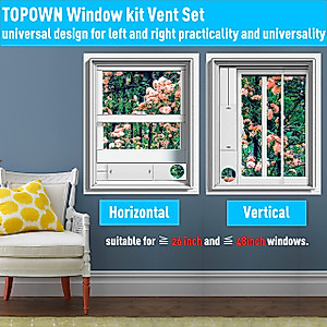 TOPOWN Ac Window Vent Kit Slide Kit Plate for Portable Air Conditioner Vertical/Horizontal PVC Seal Bracket -Adjustable Length-with 5.9"/15cm Adaptor Suitable for Mobile Air Conditioner