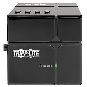 Tripp Lite Safe-IT Cube Surge Protector & Charging, 3-Outlets, 6-USB Ports, 8ft / 2.4M Cord, 50,000 Insurance & Limited Life Manufacturer's Warranty (TLP368CUBEUAM)