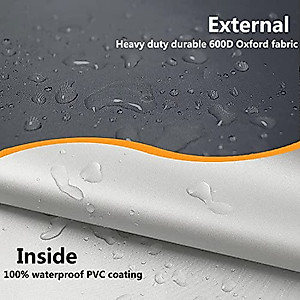 Dalema 32 Inch Square Outdoor Table Cover,100% Waterproof Heavy Duty Patio Square Fire Pit Cover,Outside Furniture Protector Covers For Square Table/Fire Pit(32" x 32" x 24",Grey).