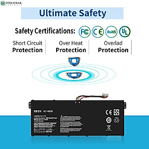 DMKAOLLK AC14B3K Battery for Acer Chromebook 15 CB3-531 CB3-531-C4A5 CB5-571 CB3-111 C810 C910 Aspire R5-571TG R5-571TG-7229 Spin 3 SP513 SP513-51-55ZR Aspire E15 ES1-512 KT00403032