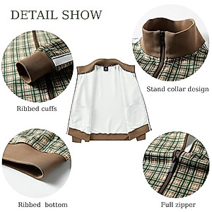 W JIANWANG Track Suits for Men Set Jogging Tracksuit Mens Sweatsuits 2 Piece Sport Plaid Jogger Sweat Suits Sports Clothes Jackets and Pants Two-piece Outfits Green JW-2601-XL