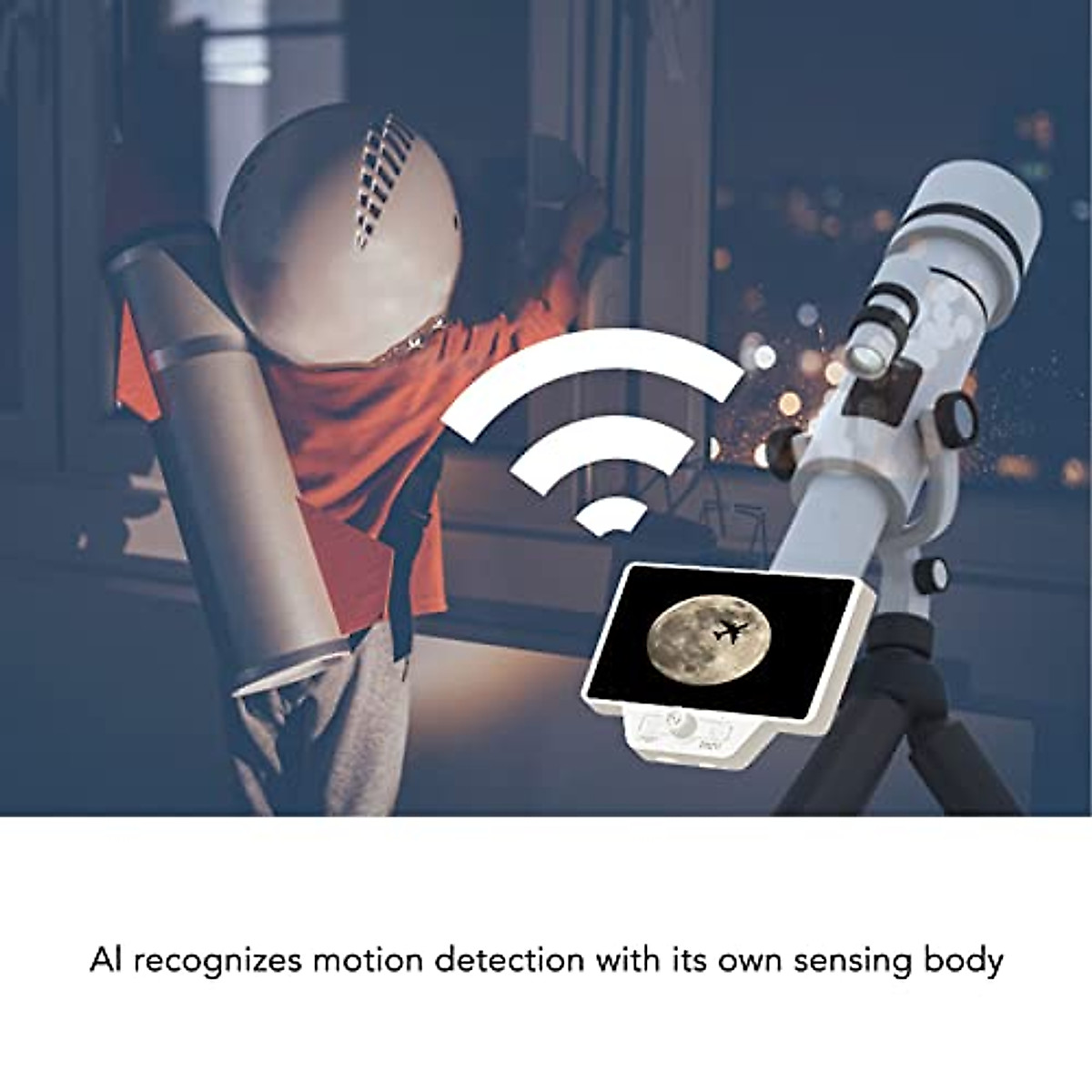 Telescope Electronic Eyepiece, 5 Inch HD Display CMOS Electronic Digital Telescope Camera 5MP with WiFi Remote Control for 1.25 Inches Astronomy Camera, Compatible with Android iOS