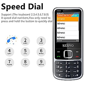 V9500 Unlocked Mobile Phone, 2G Senior Cell Phone, Support 4 SIM Card Auto Call Recorder Speed dial Magic Voice FM Radio 2.4" Screen 1200mAh Cellphones (Black)