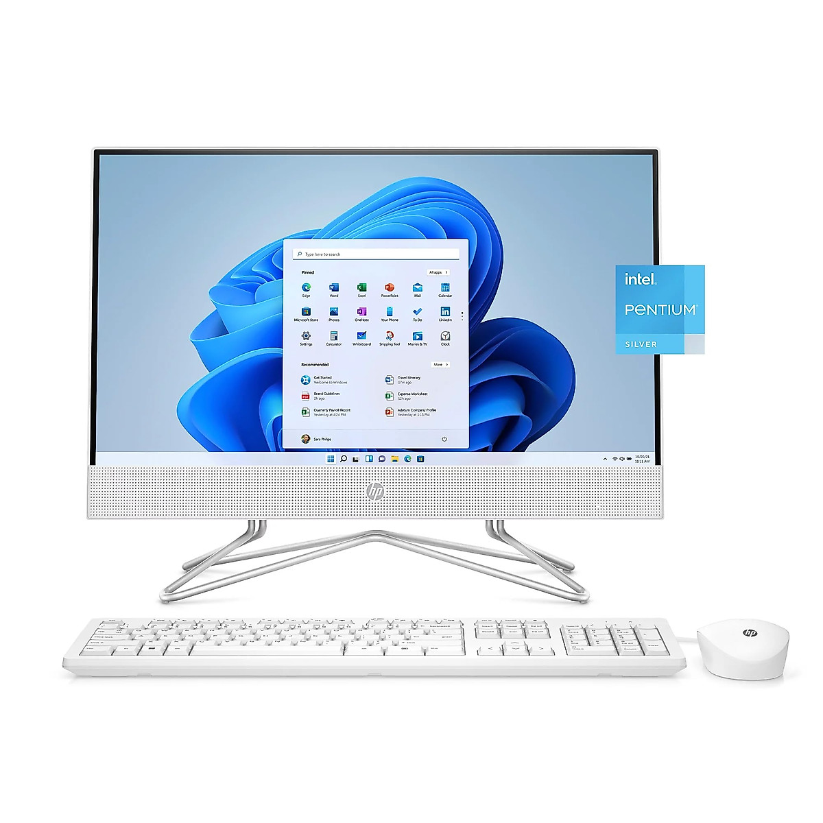 HP 2024 21.5" FHD All-in-One Desktop Intel 4-Core Pentium Silver J5040 Intel UHD Graphics 32GB DDR4 1TB NVMe SSD WiFi AC BT HDMI Webcam RJ45 Wilress KB&Mouse White Windows 10 Pro w/RE Accessories