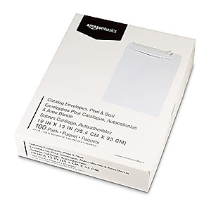 Amazon Basics Catalog Mailing Envelopes, Peel & Seal, 10x13 Inch, White, 100-Pack