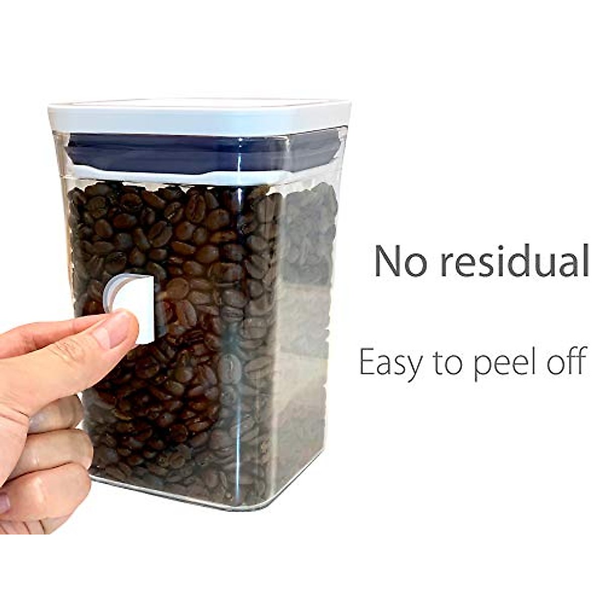 Removable Waterproof Food Labels, Write-on Kitchen Labels for POP Food Storage Containers, Jars and Home Organization, Pantry & Spice Sticker, Pack of 64