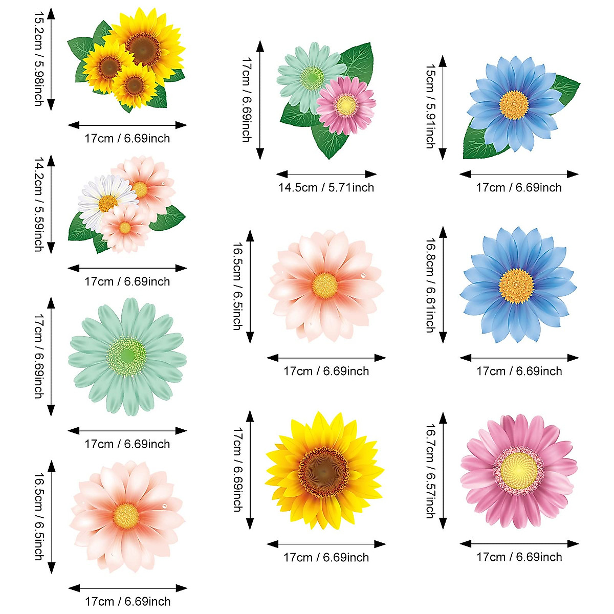 30 Pcs Flowers Butterfly Hanging Swirl Decorations, Spring Summer Sunflower Baby Shower Decor for Women Birthday Easter Party Baby Shower Mother's Day Wedding Supplies(Flower)