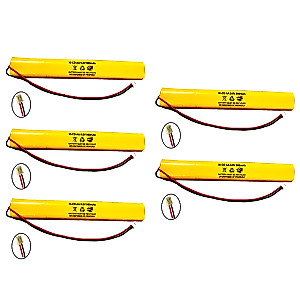 (5 Pack) BAT9.6V700 9.6v 900mAh Exit Sign Emergency Light ELBB003 ELB-B003 NiCad Battery Replacement ELB-B004 ELBB004 OSA228 CUSTOM-306-U BBAT0044A BAA-96 BBAT0043A