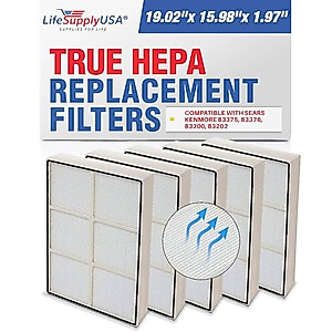 Correct Attribute: (5-Pack) True HEPA Air Cleaner Filter Replacement 1183054K Compatible with Whirlpool Whispure AP350, AP450, AP510 Air Cleaners, 19"x16"x2" Inches by LifeSupplyUSA