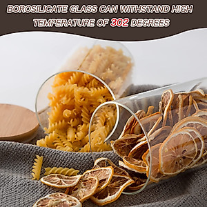 Claplante 8 Pack Glass Food Storage Containers Jars with Airtight Bamboo Lid, 30oz Pantry Organization Jar for Spice, Tea, Flour & Sugar Container, Canister Set for Kitchen Counter, Glass Terrarium