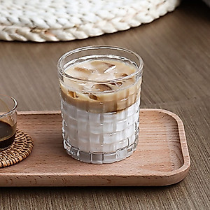 Dicunoy 6 Pack Juice Drinking Glasses, 8 oz Water Glasses with Heavy Base, Crystal Small Beverage Cups for Soda, Water, Milk, Whisky, Beer, Cocktail