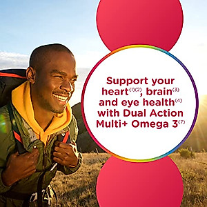 Centrum MultiGummies Multi+ Omega 3 Dual Action, Adult Multivitamin, Multivitamin/Multimineral/Omega 3 Supplement, Strawberry/Lemon/Orange Flavors - 110 Count