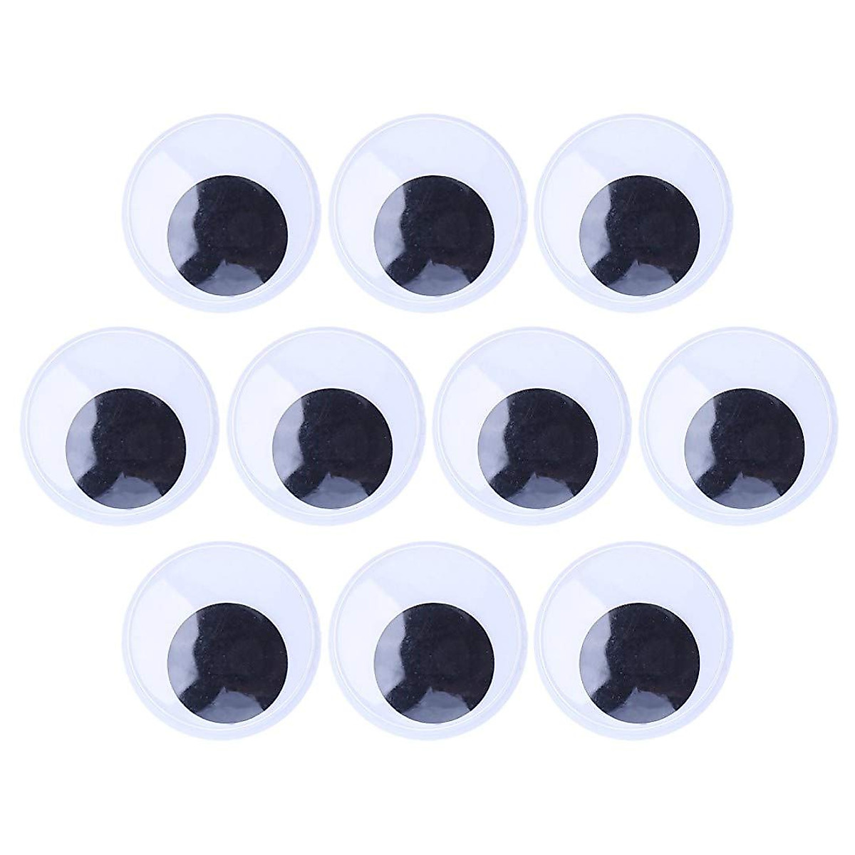 Onwon 10 Pieces 40mm Big Wiggle Googly Eyes with Self-Adhesive Accessory for Party Decorations DIY Crafts Making
