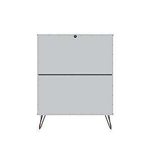 Manhattan Comfort Rockefeller Mid Century Modern 5-Drawer Tall Dresser, White