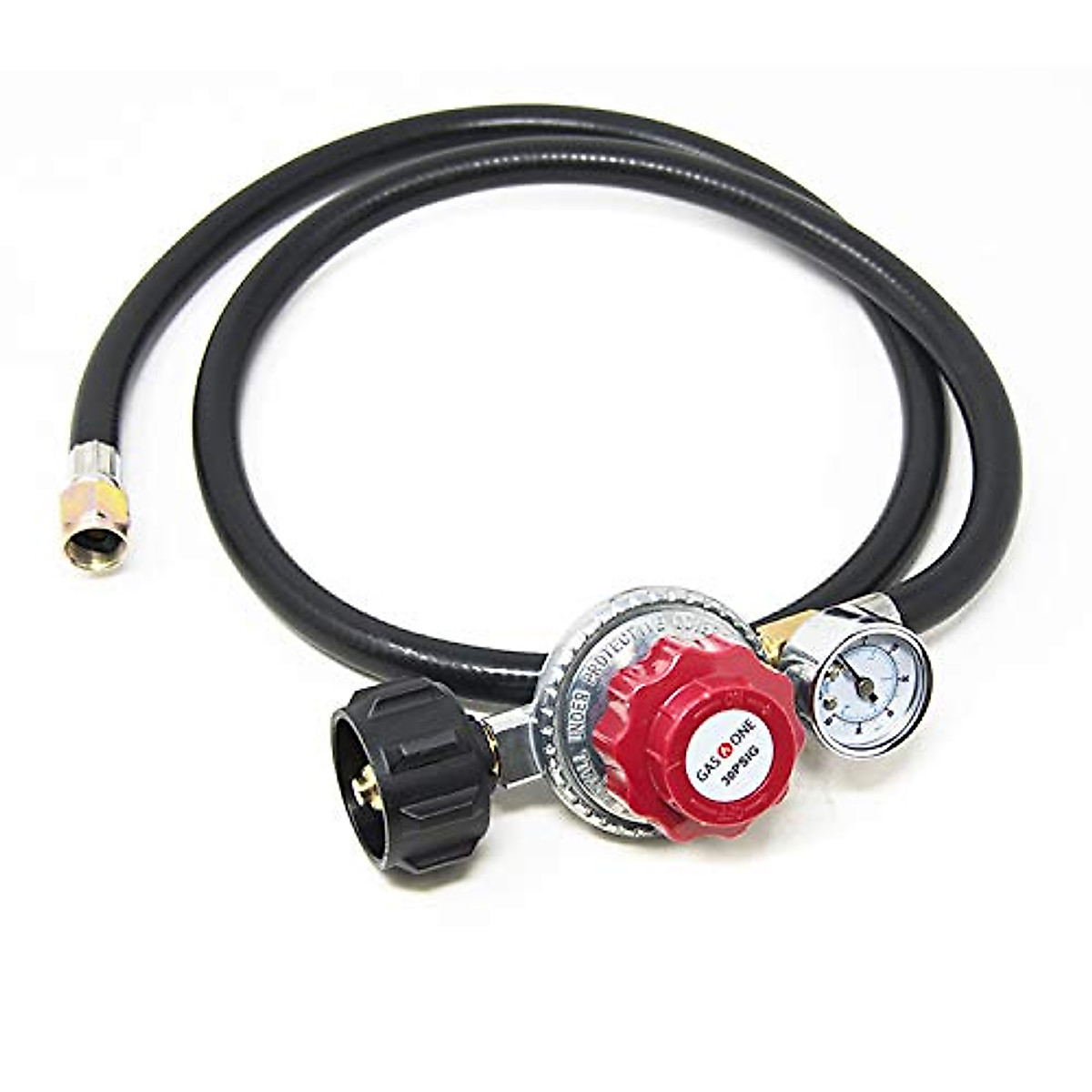 GasOne 2120 Heater and Fire Pit-3/8 Female Flare Nut Indicator 4 Feet Hose Universal QCC1 for Propane Gas Grill
