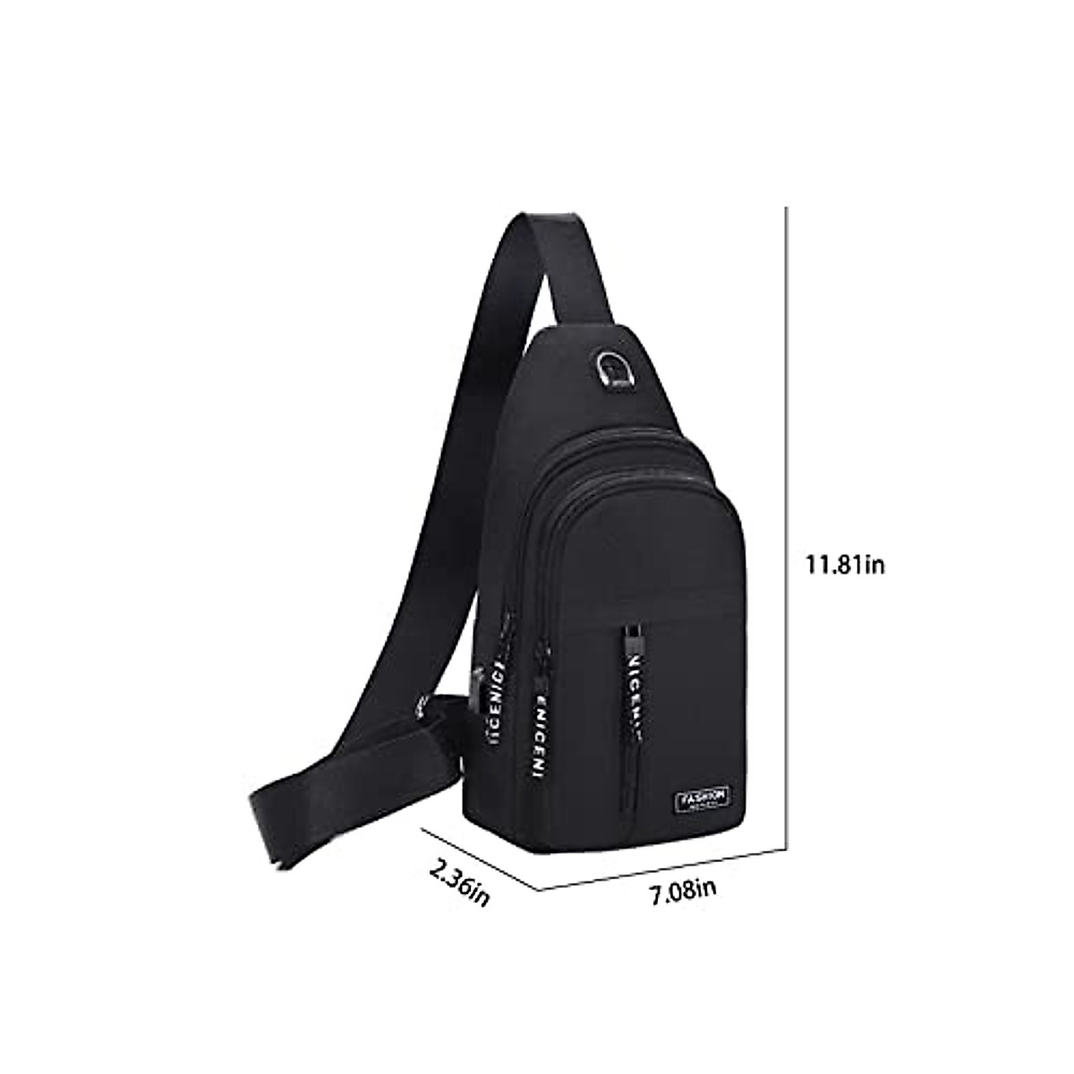 Sling Bag Crossbody Waterproof Backpack with USB Earbuds Hole Strap Bag Travel Backpack Chest Bag_MORESEC