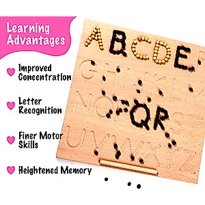 Montessori Mama Alphabet Tracing Board | Learn to Write Letter Boards | Educational Toys Preschool Learning | Reversible Wooden Letters Alphabet Toys