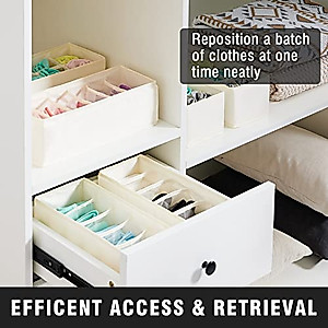 TECHMILLY Closet Underwear Storage Organizer, 3 Set Dresser Drawer Divider and Foldable Storage Boxes for Socks, Blets, Ties and Panties