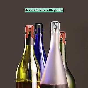 DLAND 3 Pack Stainless Steel Champagne Stopper, Bottle Sealer, Airtight and Leak-proof Stopper Protector (Silver,Black,Rose Gold)