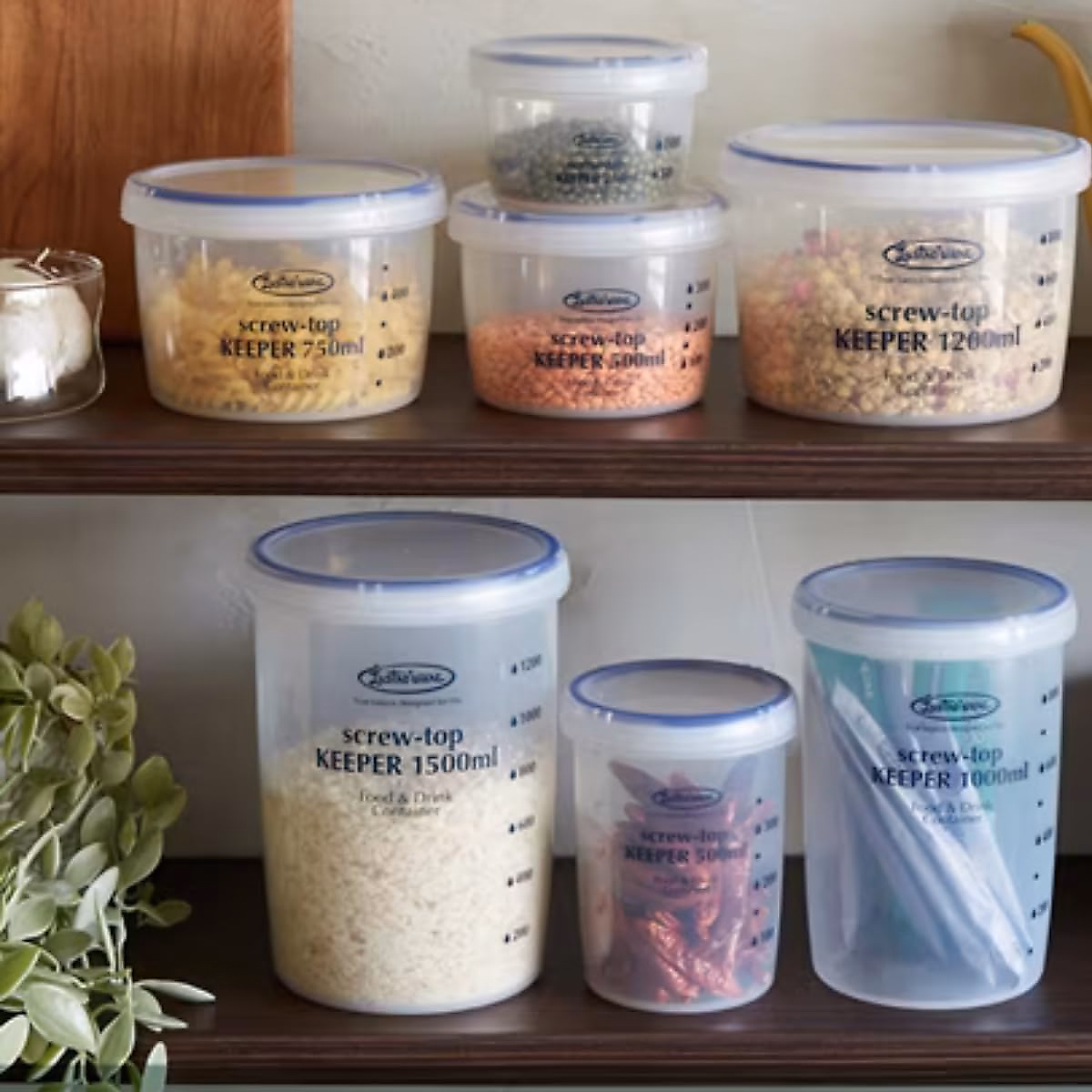 (Set of 3) Lustroware Airtight Nestable Food Container Set with Lid, Kitchen Home Reusable Meal Prep Storage, Canister with Calibration, Dishwasher & Microwave Safe (8.5, 17, 25 oz)