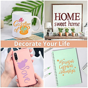 Prime Vinyl Permanent Vinyl, Self Adhesive Vinyl for Cricut 12" x 12", 25 Sheets Vinyl for Home Decor, Logo, Banners, Window Graphics, Cutting Machine