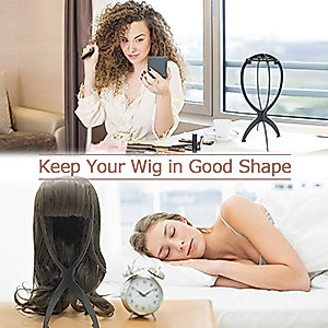 Dreamlover Wig Head Stand for Multiple Wigs, Black, 3 Packs