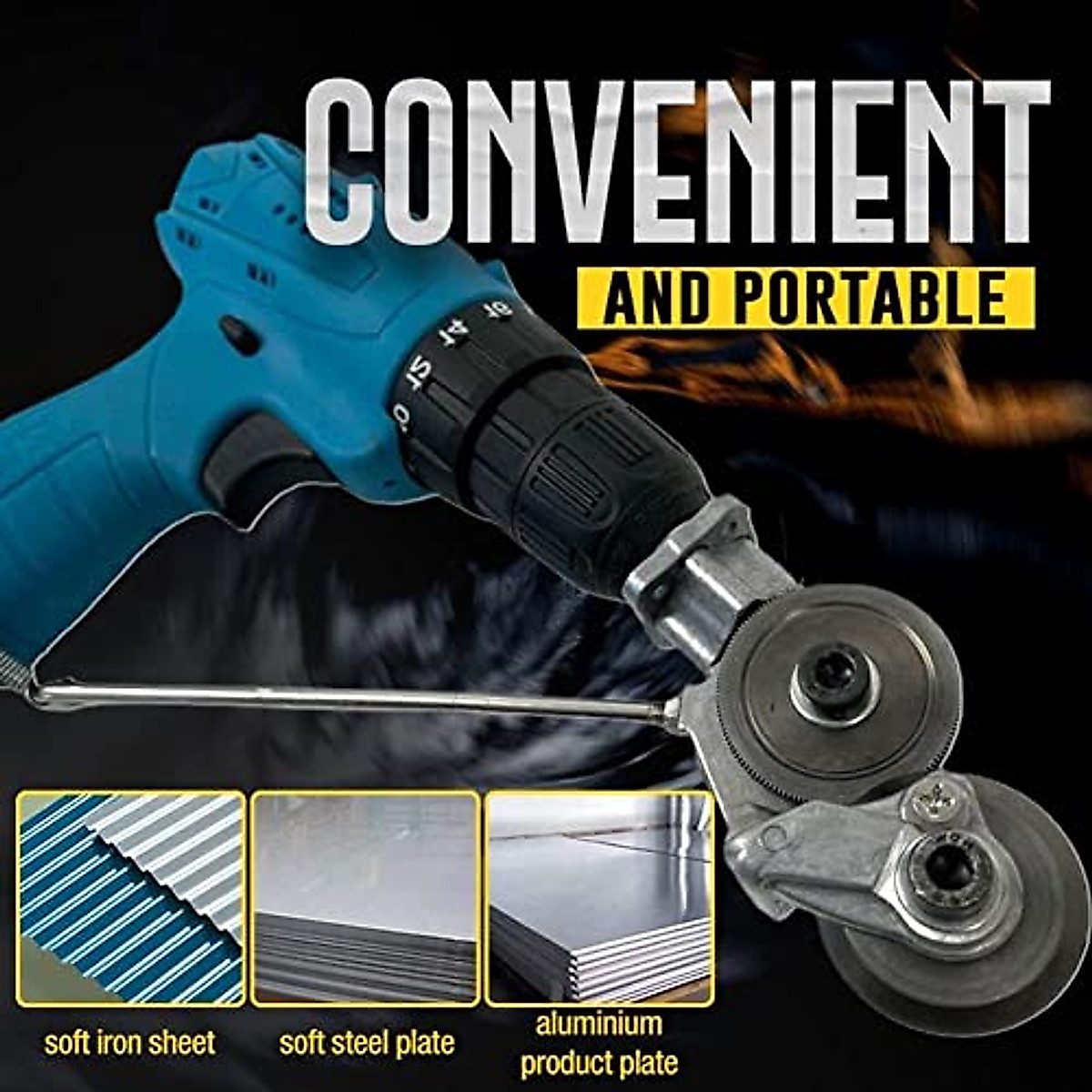 Metal Nibbler Drill Attachment, Electric Drill Plate Cutter, DIY Metal Drill Attachment, Safe and Durable Drill Accessory for Metal Cutting