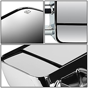 DNA Motoring TWM-003-T999-CH-AM Pair of Powered Heated Towing Side Mirrors w/ Amber Turn Signal Compatible with 07-13 Silverado/Suburban/Sierra/Yukon/Avalanche/Tahoe/Escalade, Chrome
