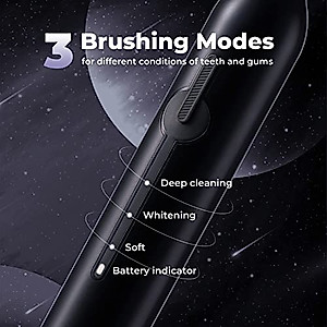usmile Sonic Electric Toothbrush for Adults, USB Rechargeable with 2 Brush Heads, Powered Whitening Toothbrush with Smart Timer, 4-Hour Fast Charge for 180 Days Use, P1 Black