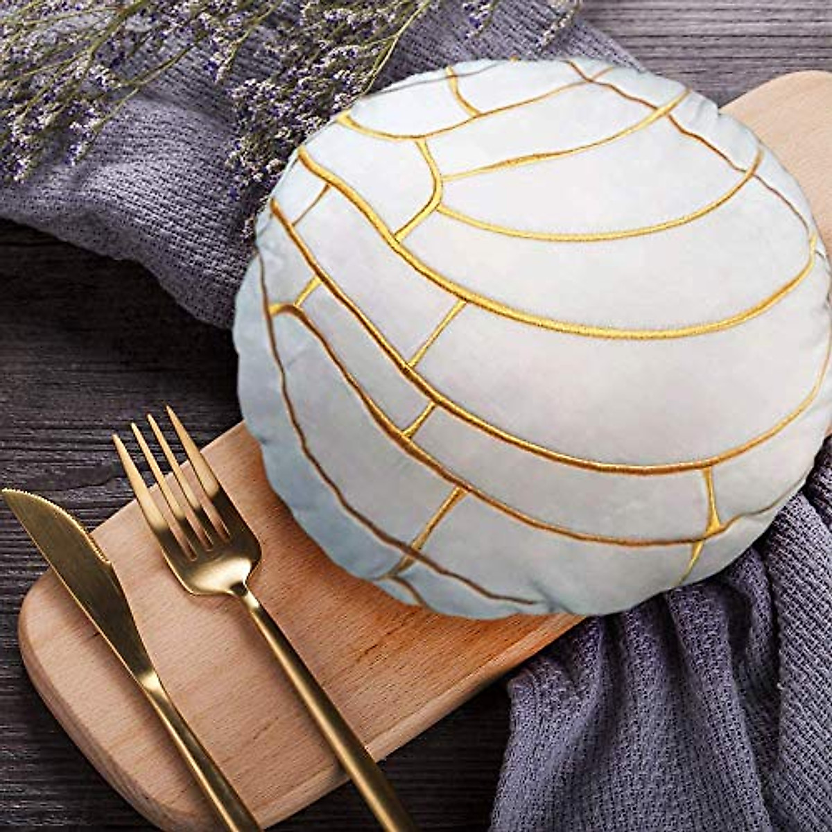 ABOUND LIFESTYLE Concha Pillow, Bread Pillow, Mexican Pan Dulce, Soft Micro Mink w/Down Cotton Filling, Decorative Throw Pillow, Food Plushies, Bread Plush, Food Cushion, Food Pillows, Funny Things