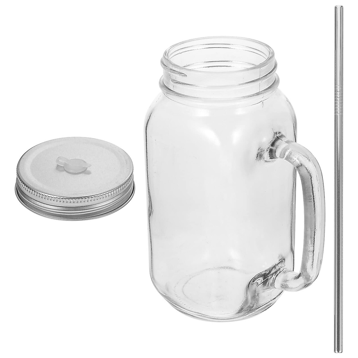 Luxshiny 1 Set Juice Glass Milk Tea Drinking Cup Covered Cup Coffee Cups Reusable Water Bottle with Handle Bottle Tumbler with Straw Cold Drink Cup Straw Mug Beverage Cup