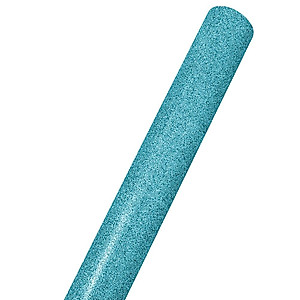 JAM Paper Gift Wrap - Glitter Wrapping Paper - 25 Sq Ft - Aqua Blue Glitter - Roll Sold Individually