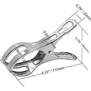 Generic Towel Clips: Jumbo Stainless Steel Metal Beach Towel Clips, Pool Cover Clamps, Beach Chair Clips, Metal Clothespins Stainless Steel Clothespin,Big Beach Chair Towel Clips (5 Pack,11CM)