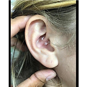 D.Bella 16G Colorful Clear Septum Rings Clear Horseshoe Piercing Retainers Flexible Acrylic Tragus Helix Hoop Bioflex Nose Lip Eyebrow Earring Retainer for Work Surgery 8mm