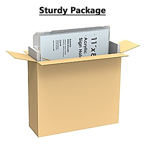 MaxGear Acrylic Sign Holder 8.5x11 inches 12 Pack, Horizontal Sign Holders Clear Paper Display Stand, Slant Back Flyer Frames Table Top Menu Document Holder for Office, Store, Restaurants - Landscape