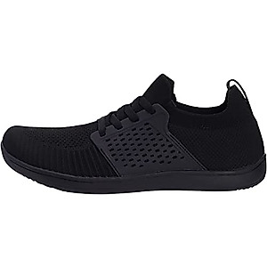 WHITIN Men's Trail Running Shoes Minimalist Barefoot Sneakers Extra Wide Width Toe Box Size 9W Gym Fitness Low Zero Drop Minimus Flat Comfort Black 42