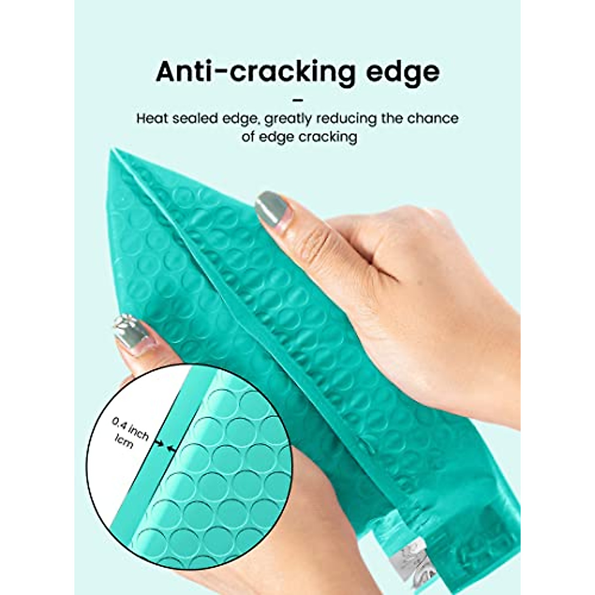 GSSUSA Teal Bubble Mailers, 4x8" Inches, 50 Pack, Usable Size 4x7" Bubble Mailers, Packaging for Small Business, Shipping Envelopes, Packaging Bags, Padded Envelopes, Shipping Supplies