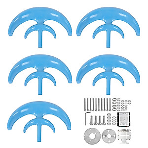 WANGYONGQI 12000W Wind Solar Hybrid System 5 Blades Controller Lantern Vertical Axis Wind Turbine Generator Motor Kit for Home Windmill Use,48v