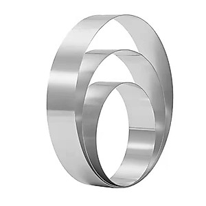 Siking Stainless Steel 4 / 6 / 8 Inch Round Cake Ring Mold Round Cutter Pancake Mold For Mousse Cheese Cookie Salads Onigiri (Round), H 11- 3