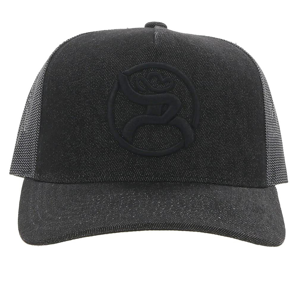 HOOEY Men’s Roughy Adjustable Snapback Hat (Black/Black)