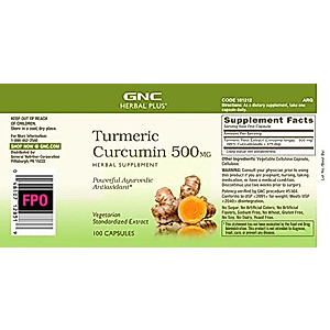 GNC Herbal Plus - Turmeric Curcumin 500mg 100 capsules