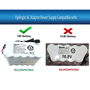 UpBright 24V AC Adapter Compatible with Shark XA780N SV780 N SV780N SV760WM 14 SV760 XB780N 18V DC Vacuum ZD6W240026US Y06FE-240 0300U Y06FE 240 0260U KA12D240020035U KU2B-240-0200D AD-2425-UL Charger