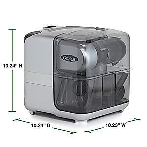 Omega Juicer JCUBE500SV Cold Press 365 Slow Masticating Juice Extractor and Nutrition System with Onboard Storage, 200-Watts, Silver