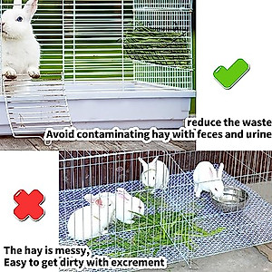2 PCS Rabbit Hay Feeders Heavy Duty Metal Hay Holders Racks for Bunny Guinea Pig Chinchilla Cage Accessories (S+L)