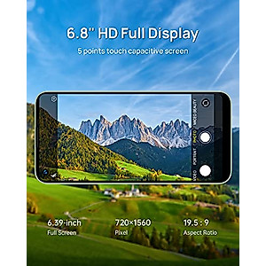 Unlocked Cell Phone, 6.8" HD Screen, Full Glass Appearance Design, Android 11 Unlocked Smartphone 6GB+128GB/ 256GB Expandable 48MP Camera 6500mAH Battery 4G Dual Analog Face/Fingerprint ID OTG